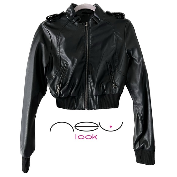 New Look | Jackets & Coats | New Look Cropped Faux Leather Jacket ...